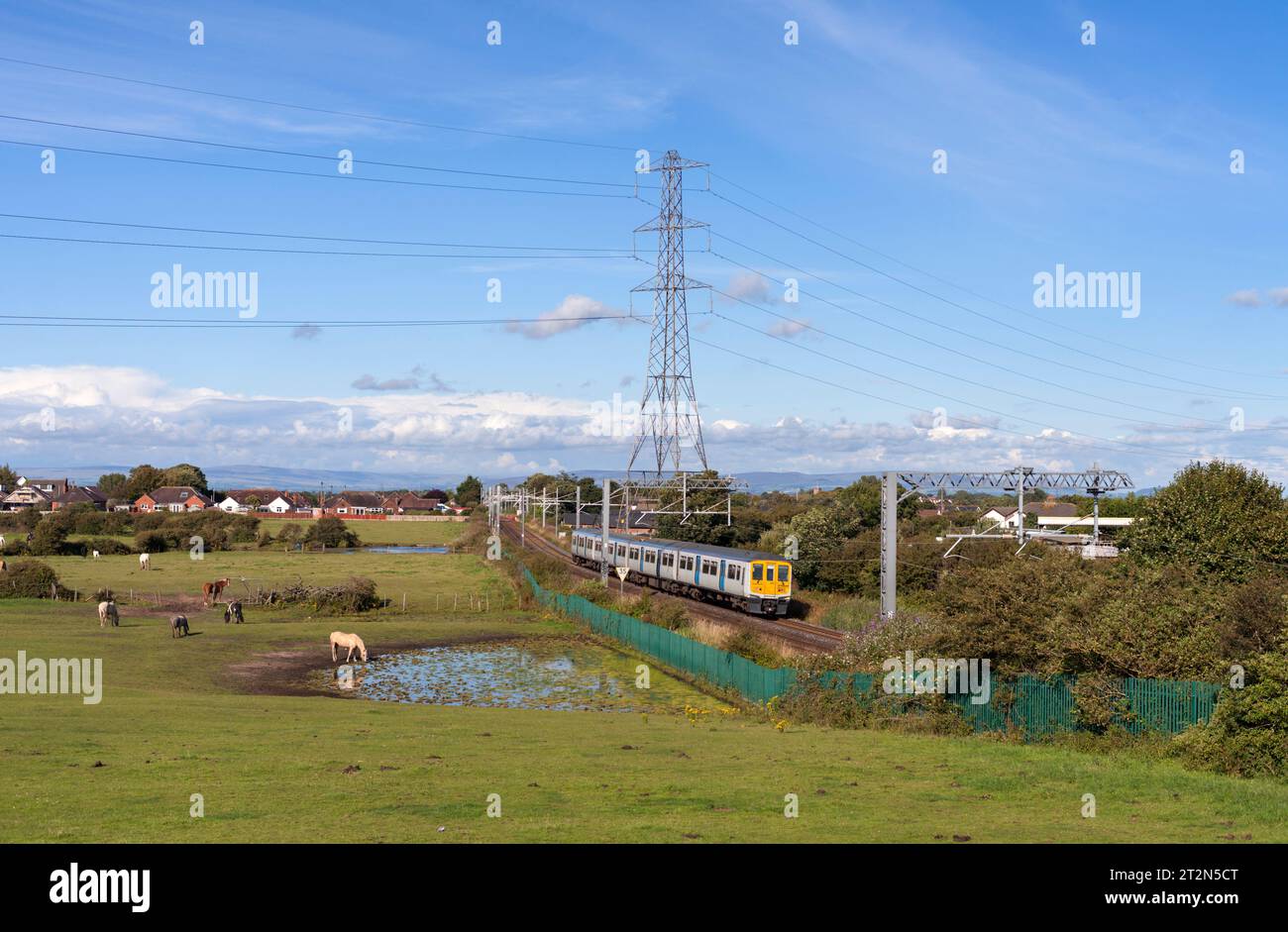 Northern Rail class 319 electric train on the electrified Preston to ...