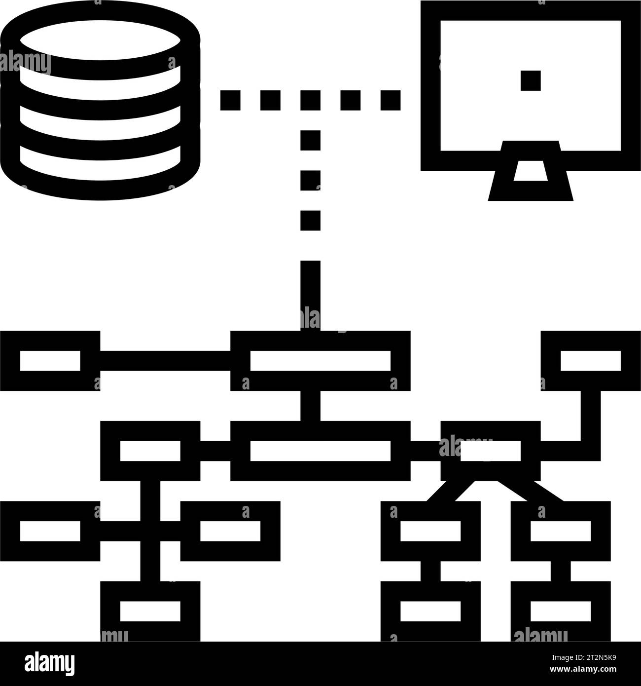 Relational Database Line Icon Vector Illustration Stock Vector Image
