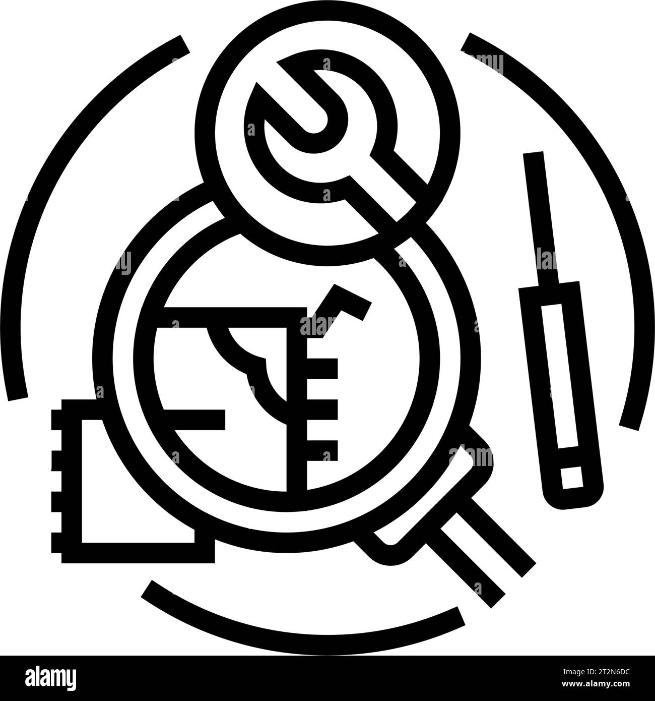 troubleshooting devices electronics line icon vector illustration Stock ...