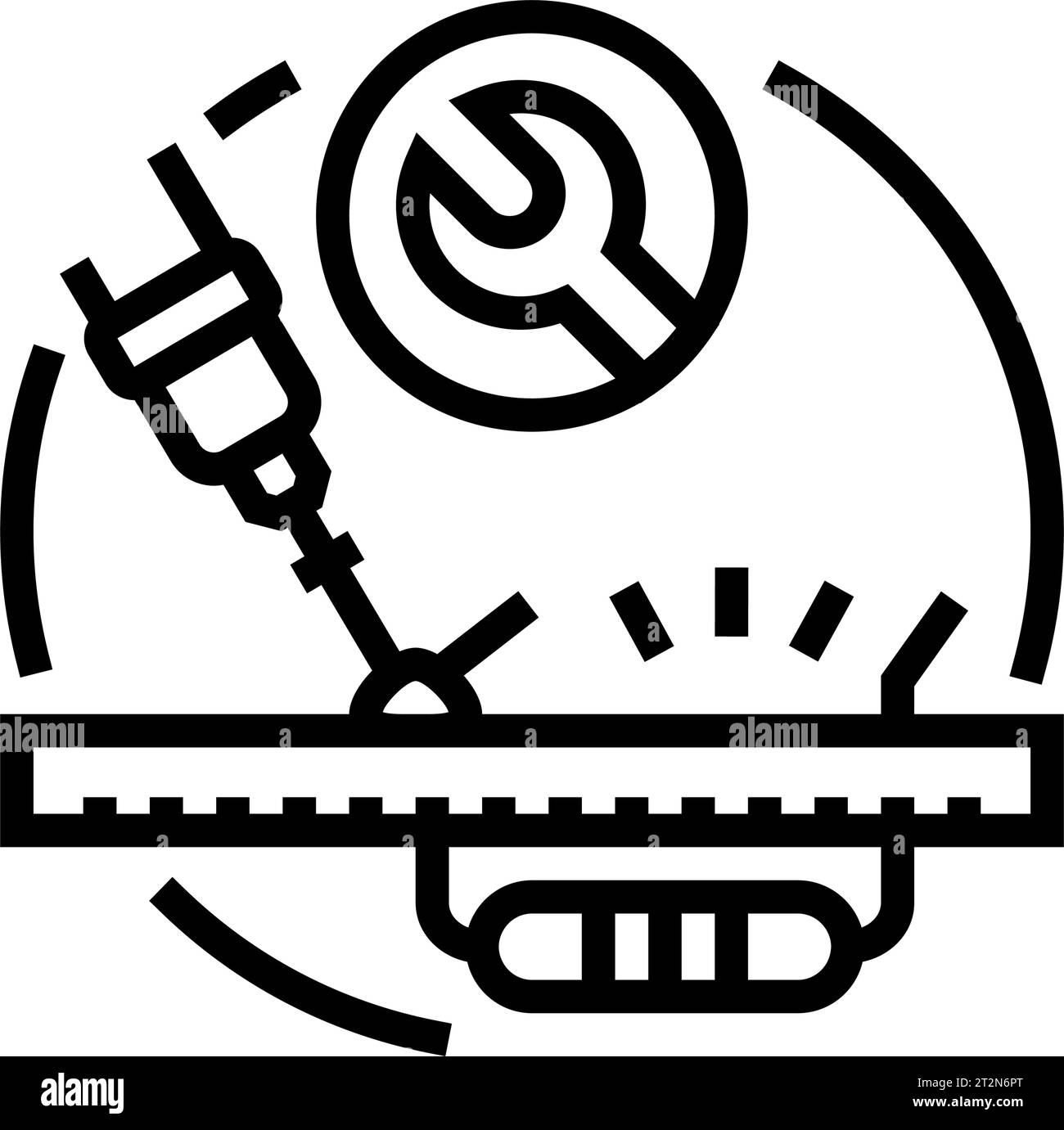Resistor Replacement Electronics Line Icon Vector Illustration Stock