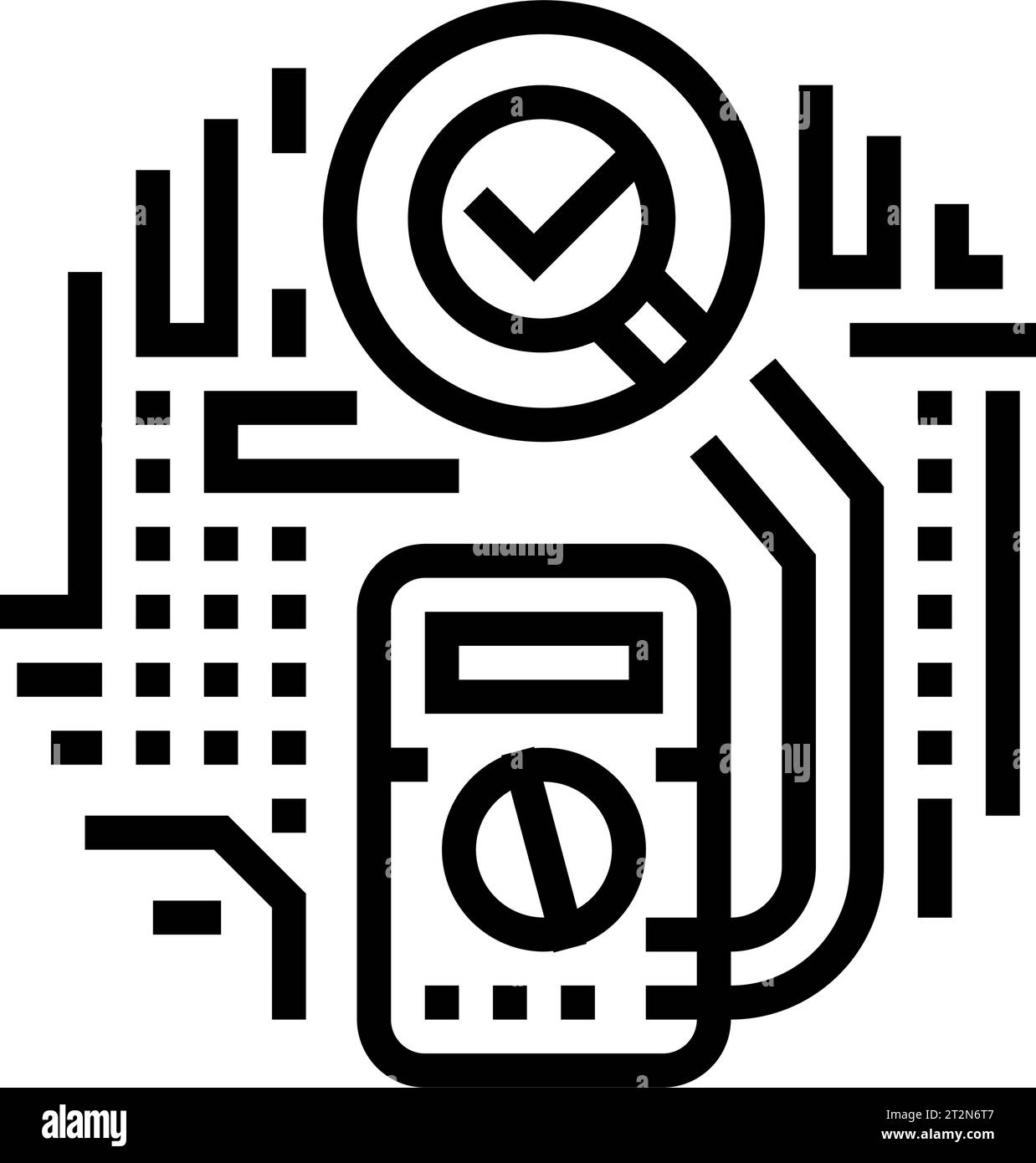 multimeter testing electronics line icon vector illustration Stock ...