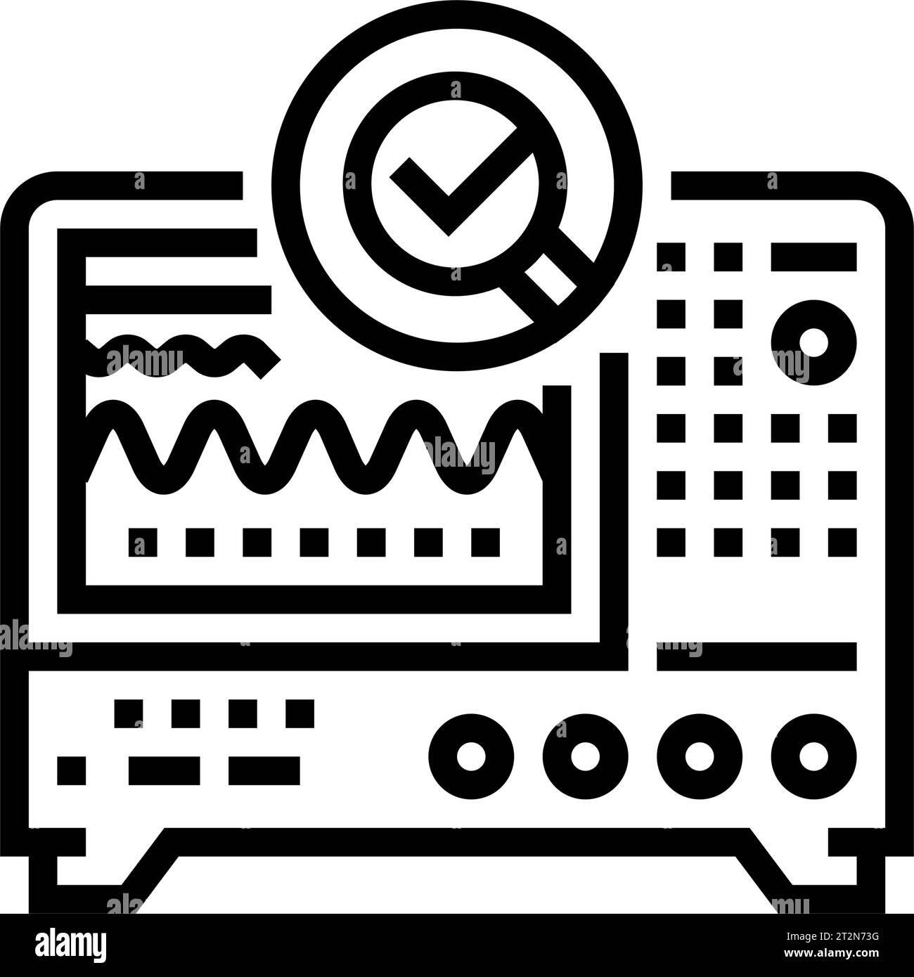 oscilloscope analysis electronics line icon vector illustration Stock ...