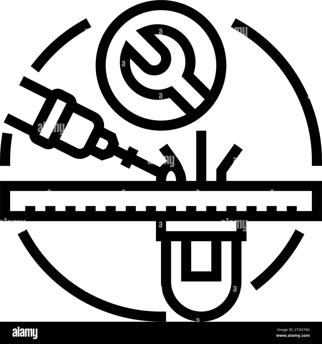 soldering components electronics line icon vector illustration Stock ...