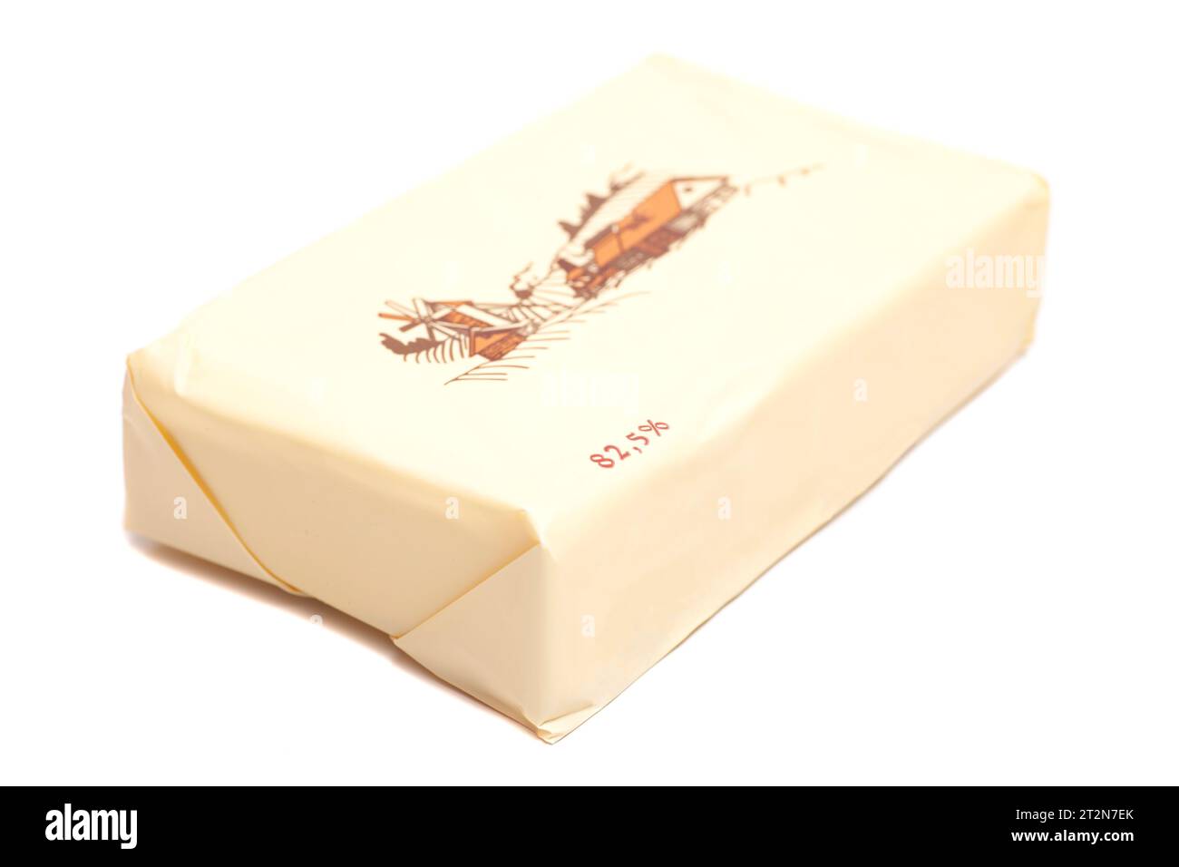 Stick of wrapped butter isolated on white background Stock Photo - Alamy