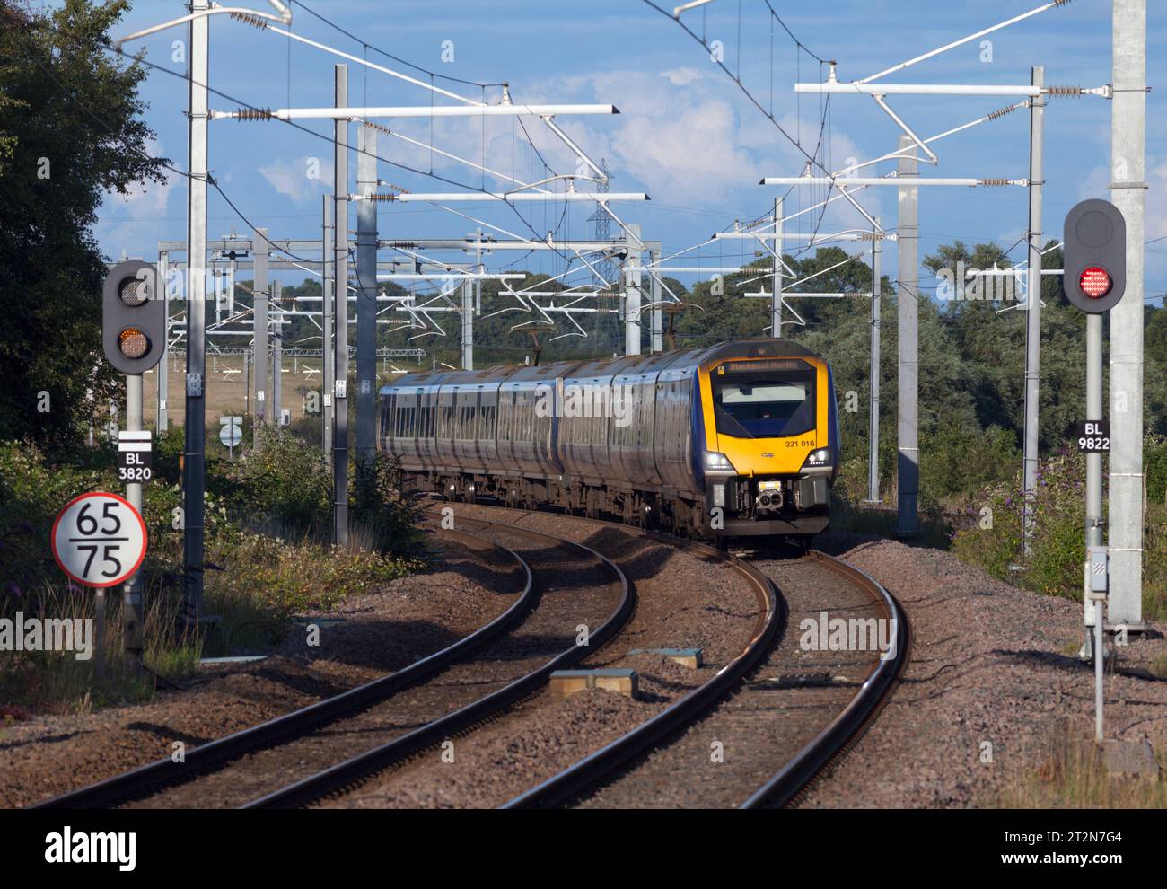 Northern rail CAF class 331 electric multiple unit train at Kirkham And ...