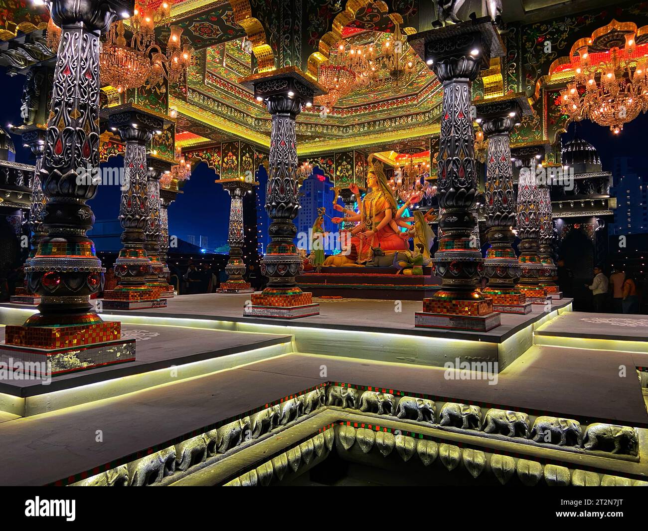 General view of the Hindu Goddess Durga at the 'Newtown Sarbojanin ...