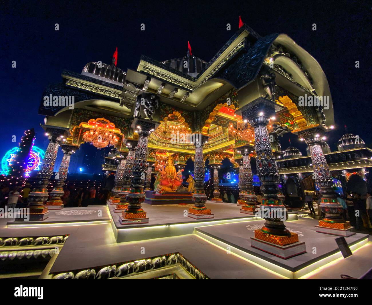 General view of the Hindu Goddess Durga at the 'Newtown Sarbojanin ...