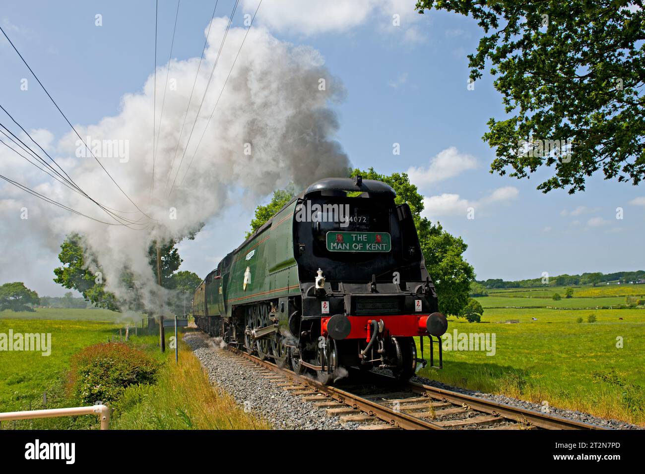 Steam locomotive 'Battle of Britain Class' 34072approaching Cranbrook ...