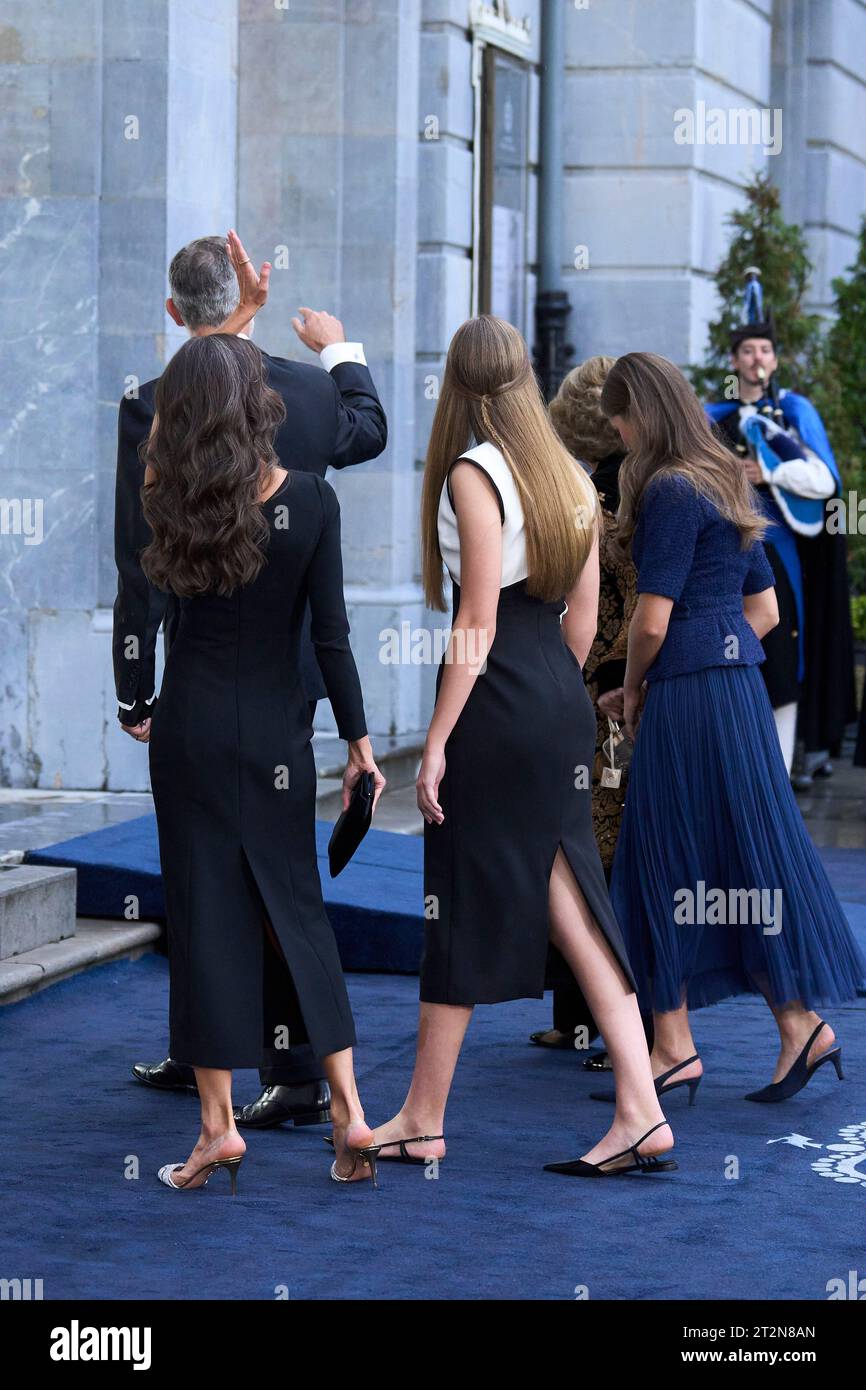 Oviedo. Spain. 20231020, King Felipe VI of Spain, Queen Letizia of Spain, Crown Princess Leonor ...