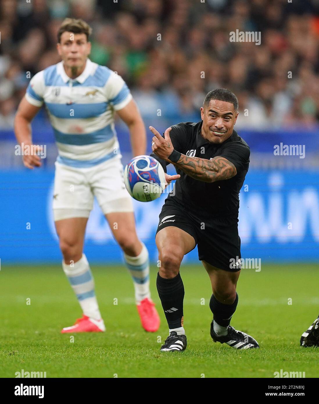 New Zealand's Aaron Smith during the Rugby World Cup 2023 semi final ...