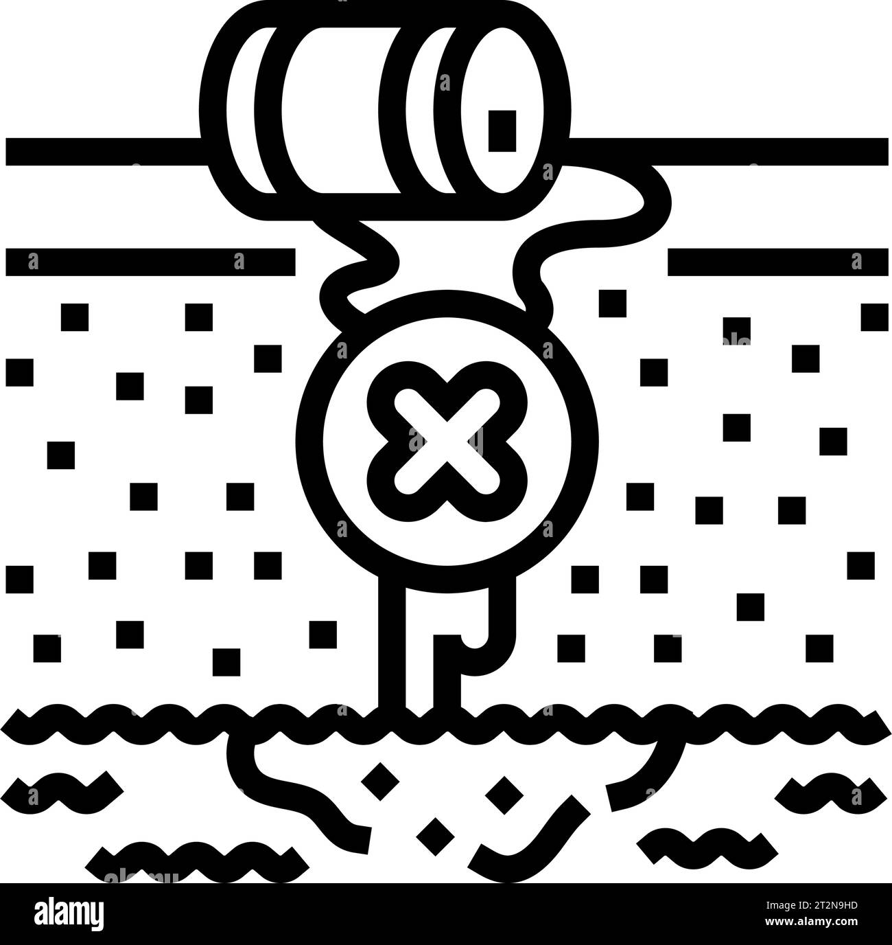 well design hydrogeologist line icon vector illustration Stock Vector ...