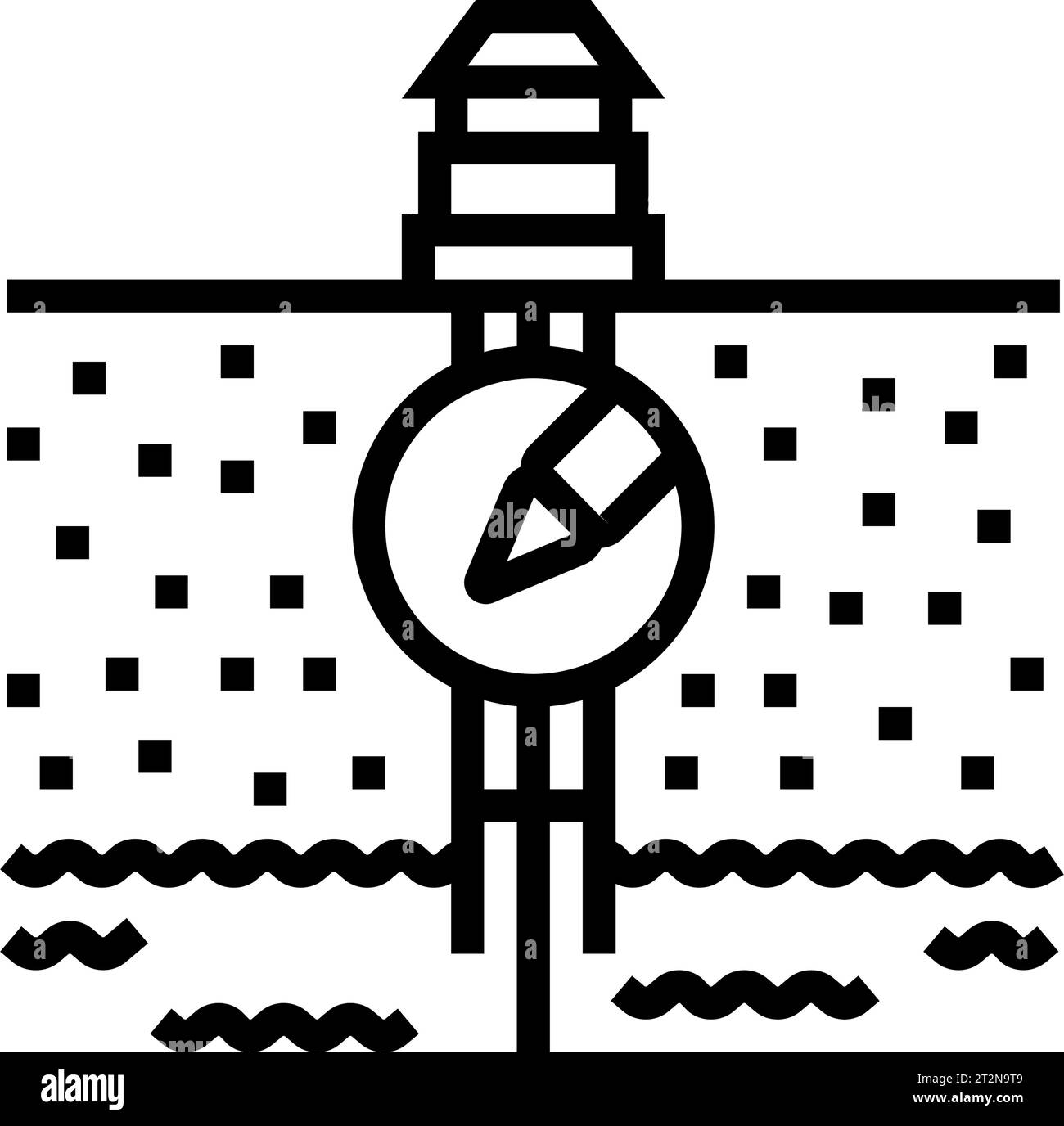 water resource management hydrogeologist line icon vector illustration ...