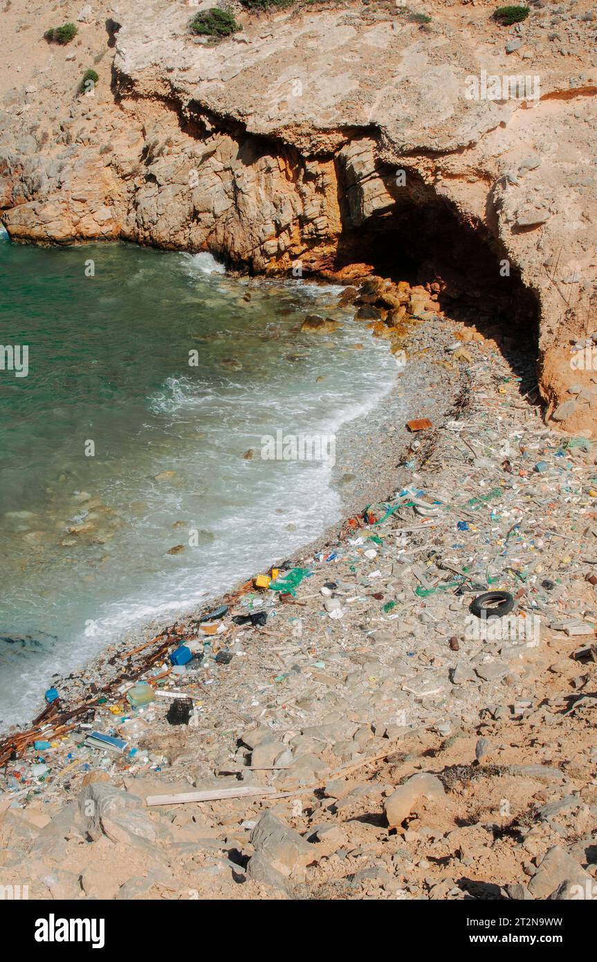 Pollution and environmental issues. Image depicting a Mediterranean ...