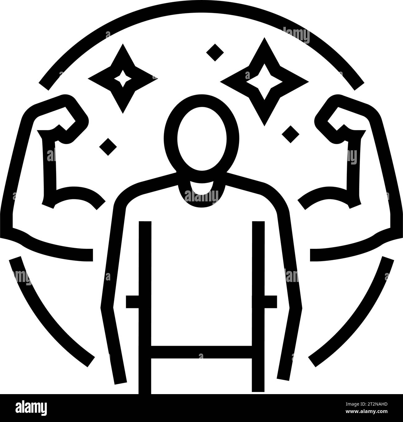 self confidence motivation line icon vector illustration Stock Vector ...