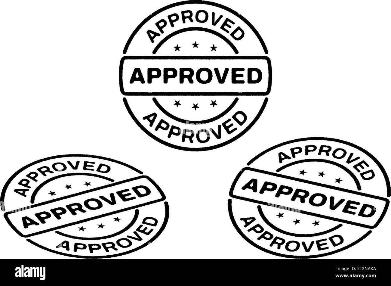 Icon set of Approved stamp. Round grunge approved sign. Vector illustration Stock Vector Image ...