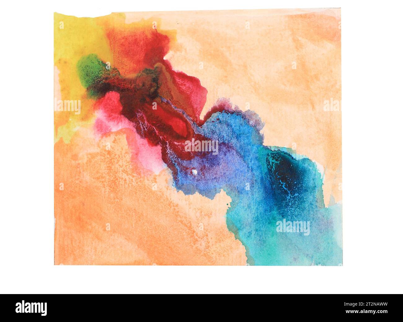 Colorful aquarelle wash drawing design wallpaper hand painted ...