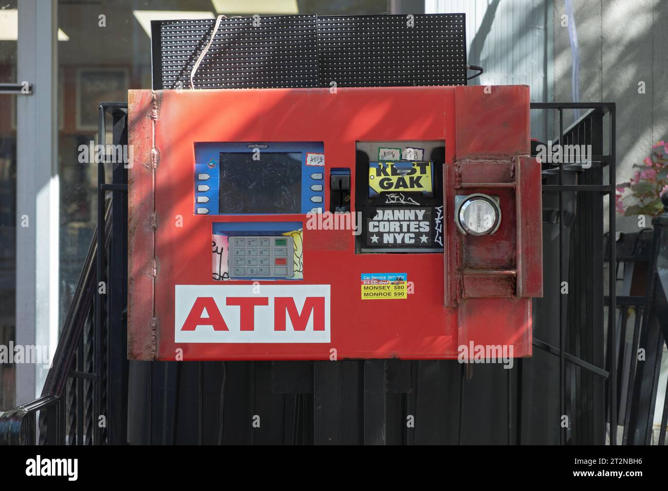 A very dicey suspicious run down looking ATM machine on Lee Avenue in Williamsburg Stock Photo ...