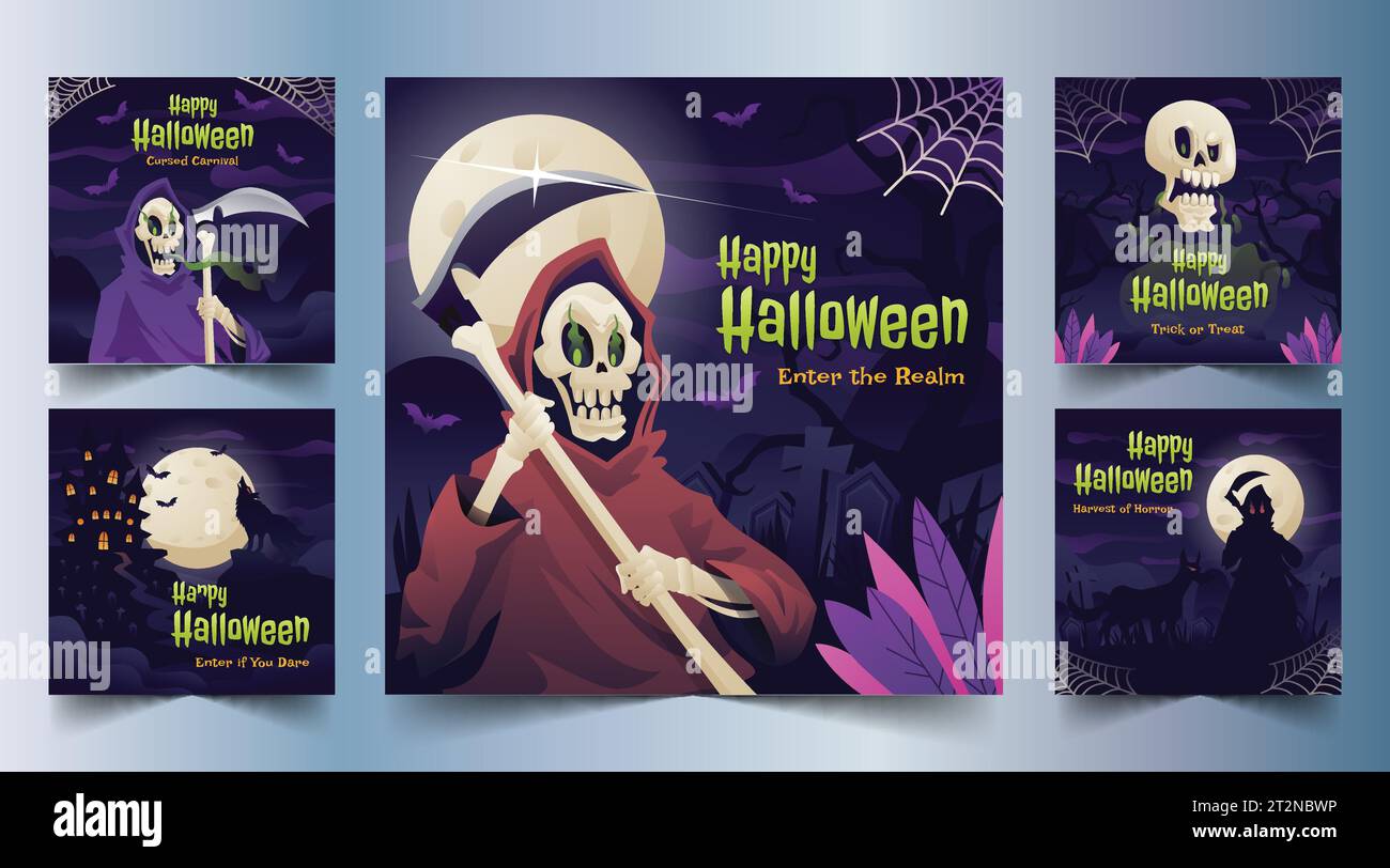 gradient banners collection halloween season design vector illustration ...