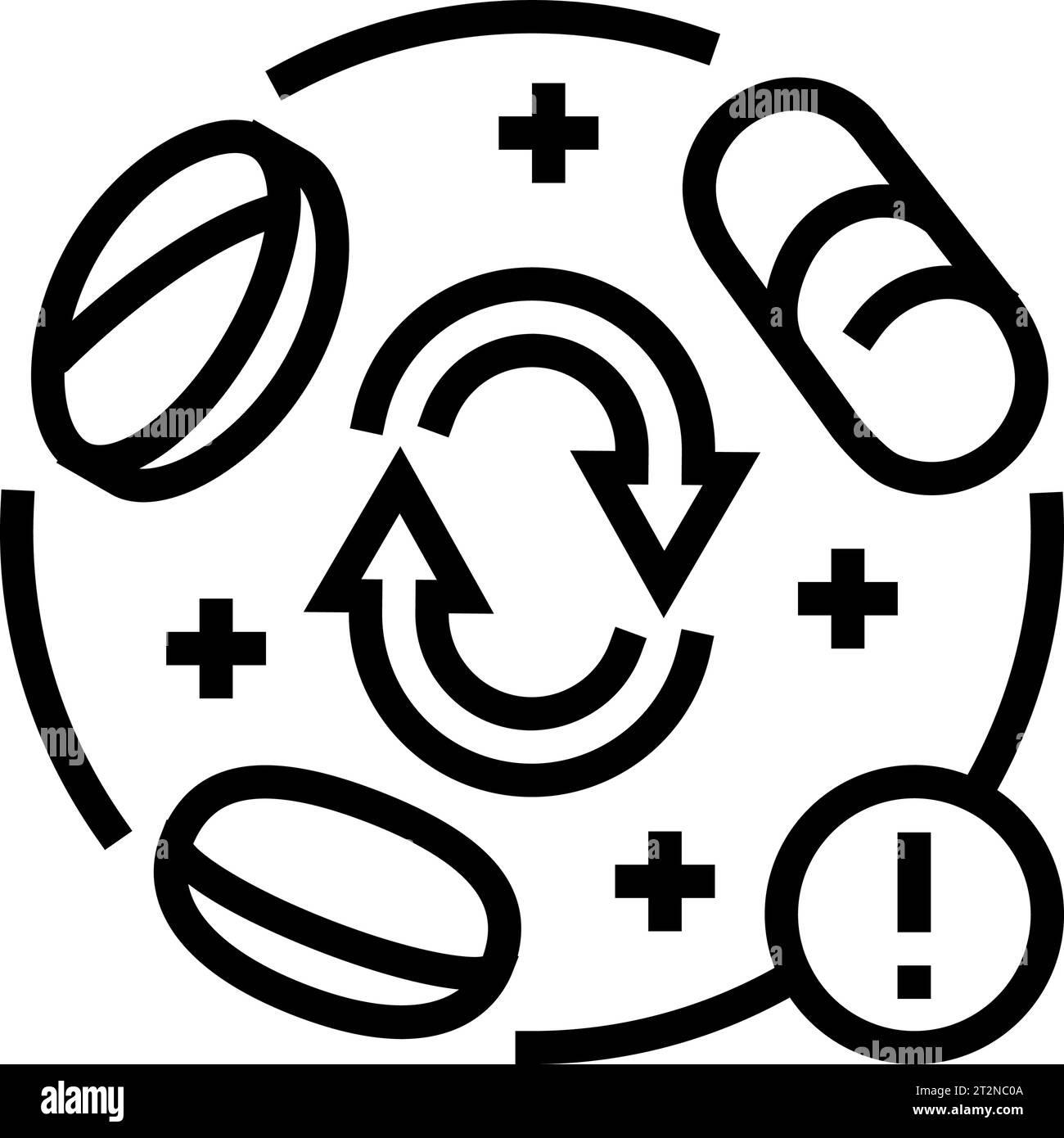 drug interaction pharmacist line icon vector illustration Stock Vector ...