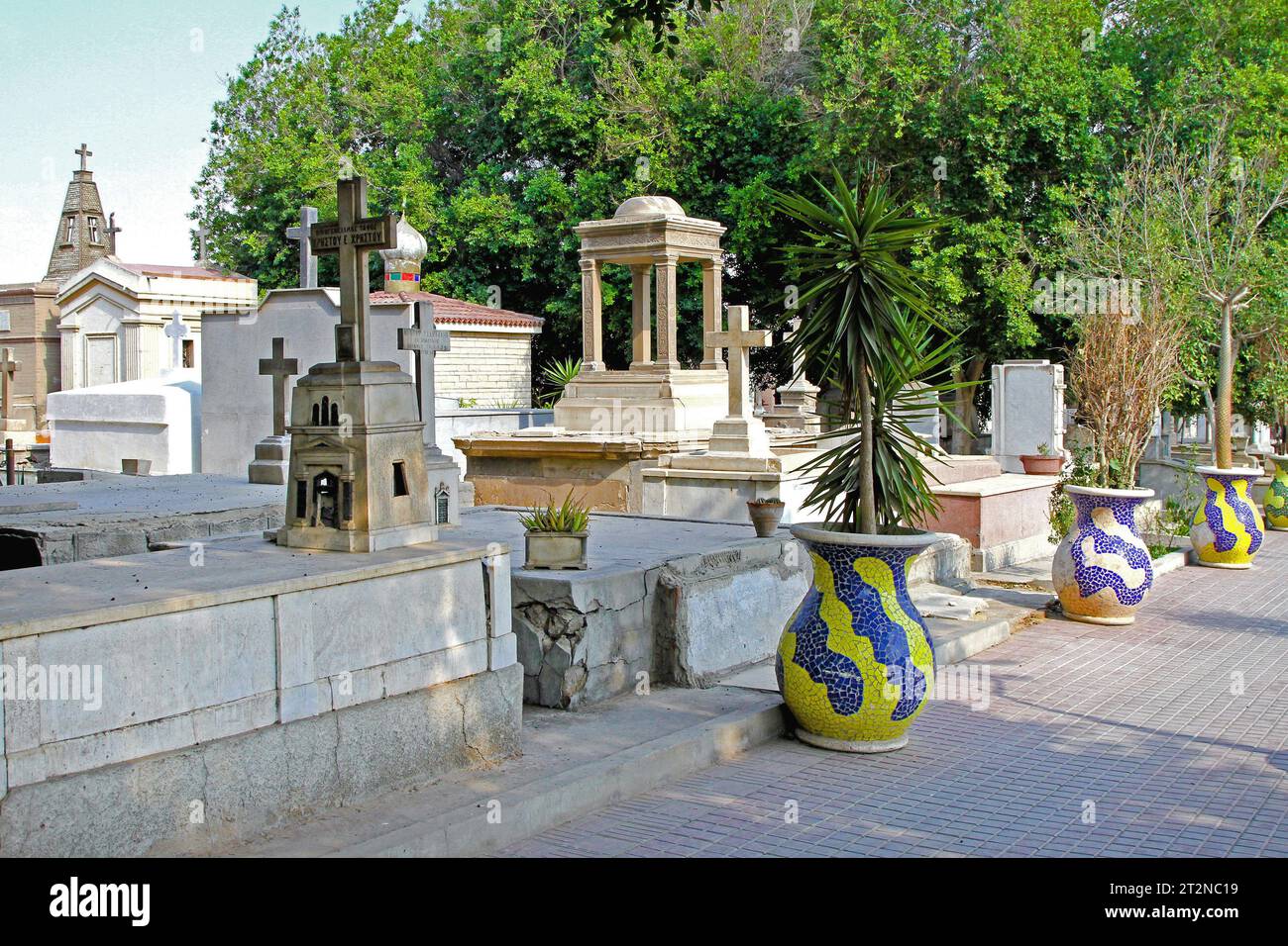 Cairo, Egypt - March 01, 2010: Tombs Mausoleum Graveyard at Coptic ...