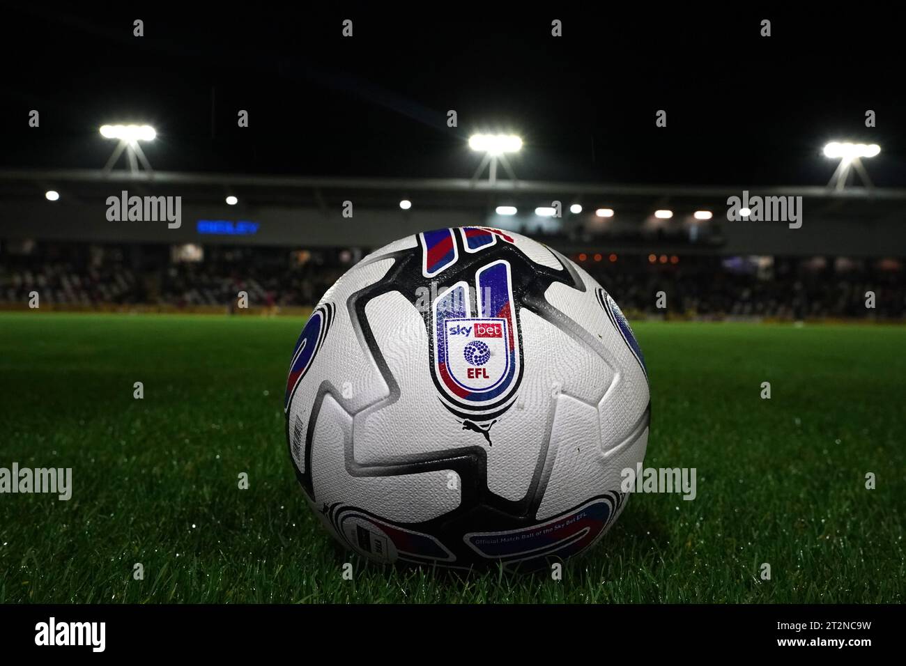 A general view of a match ball during the Sky Bet League Two match at ...