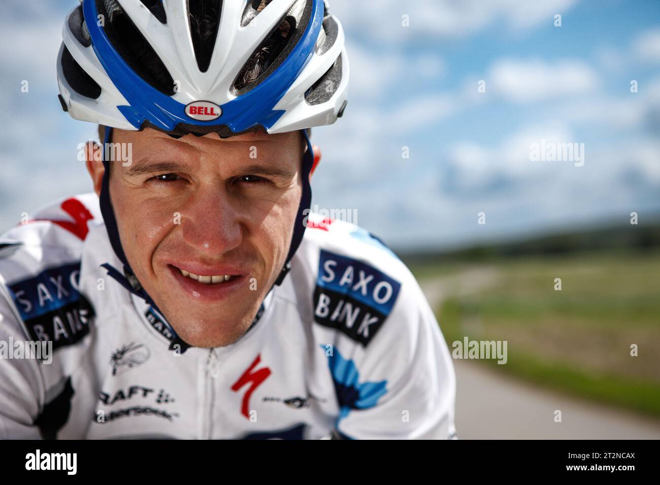 Chris Anker Sørensen posing on his bike on the road Stock Photo - Alamy