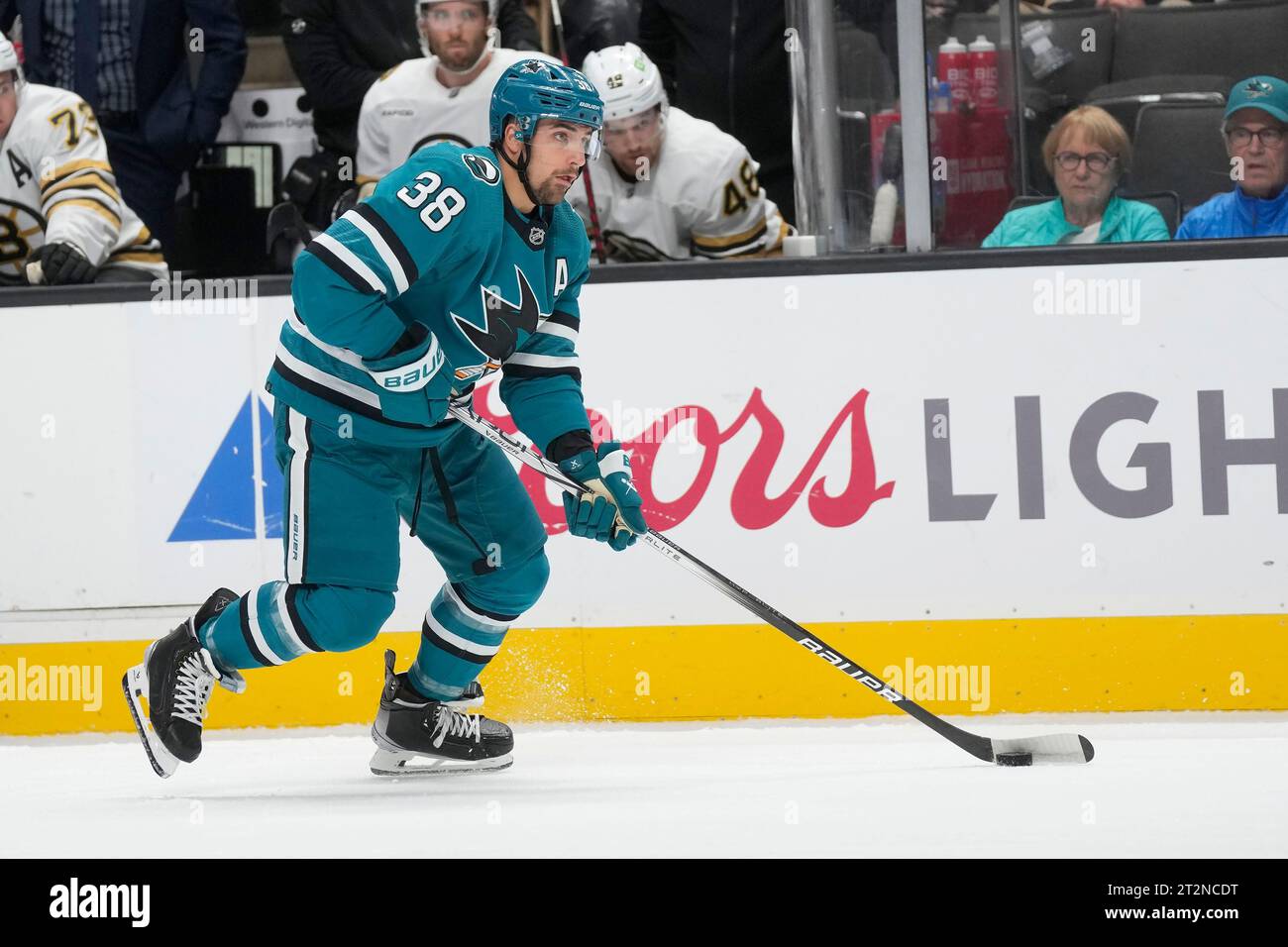 San Jose Sharks defenseman Mario Ferraro during an NHL hockey game ...
