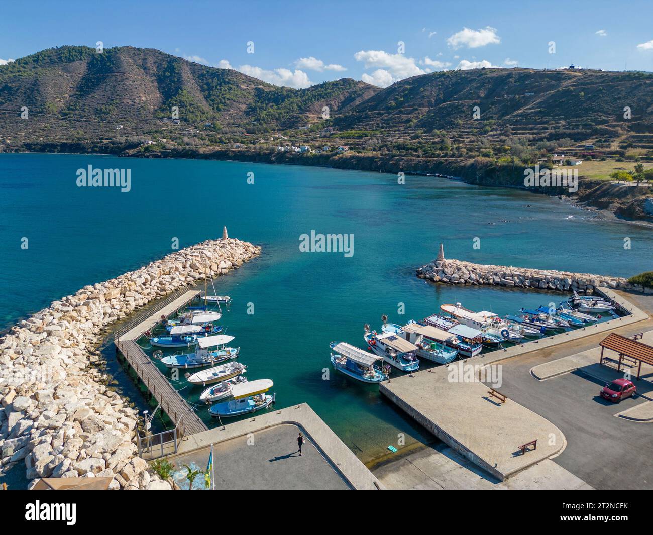 Aerial view of Pomos harbour, Pomos, Republic of Cyprus Stock Photo - Alamy