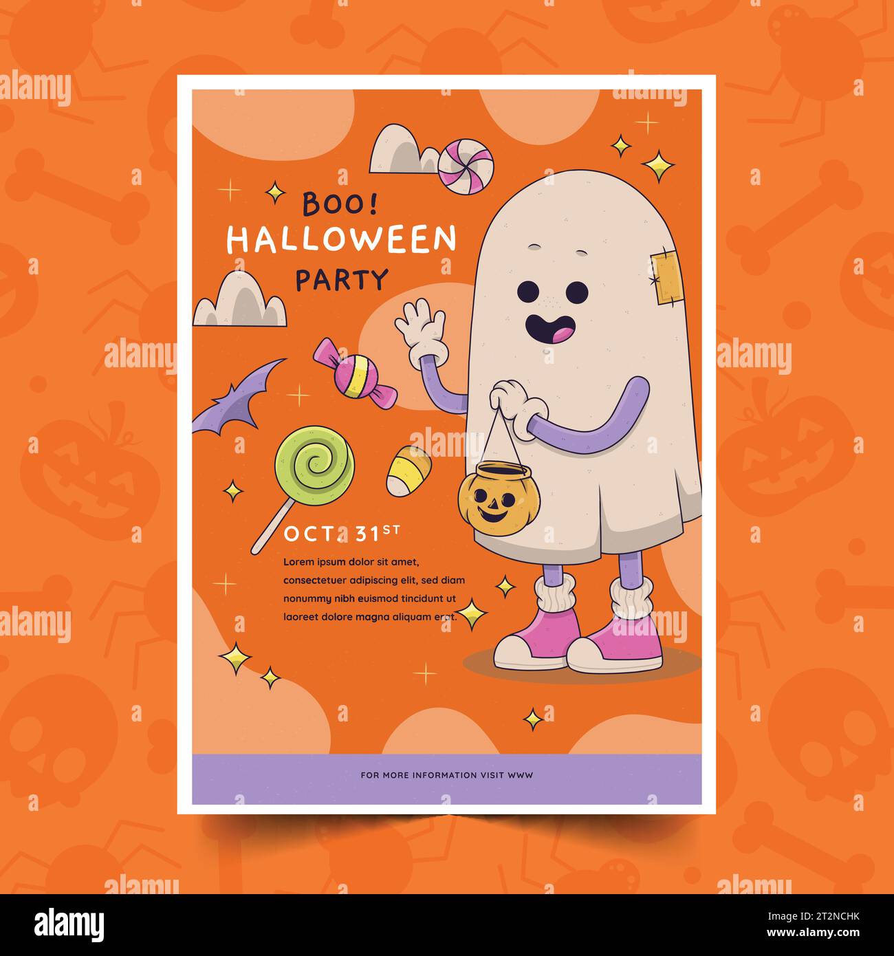 hand drawn halloween vertical poster template design vector ...