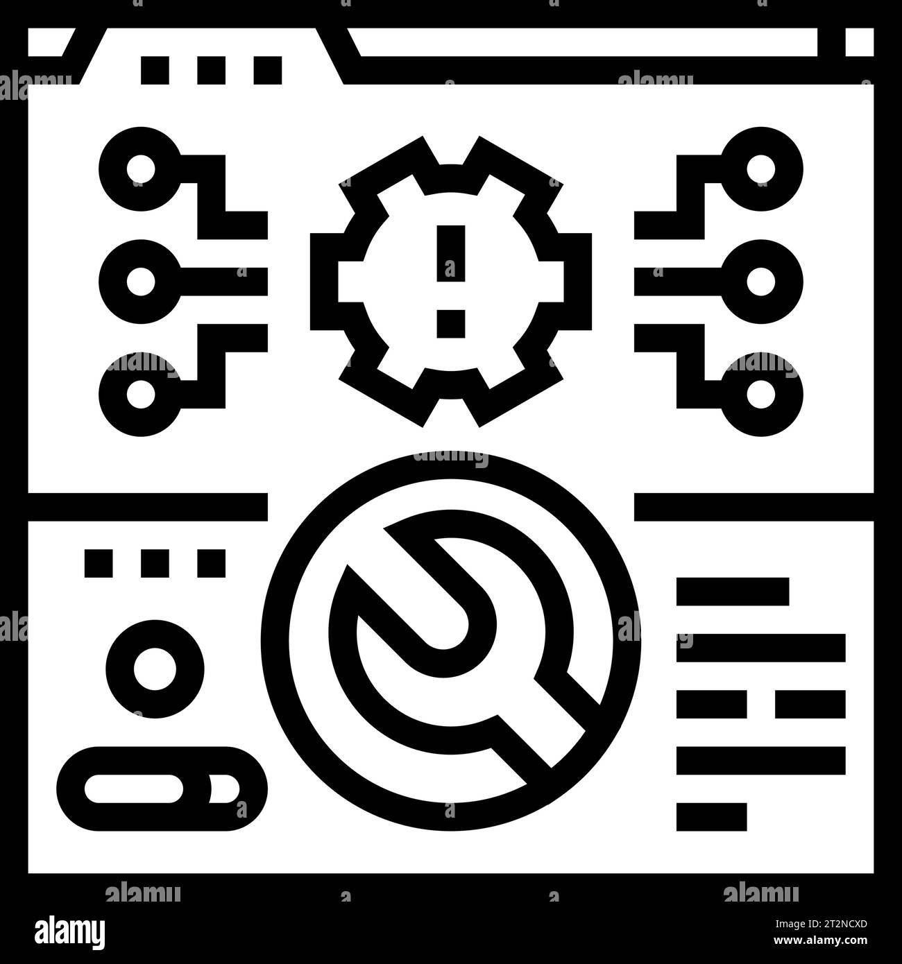 system maintenance analyst line icon vector illustration Stock Vector ...