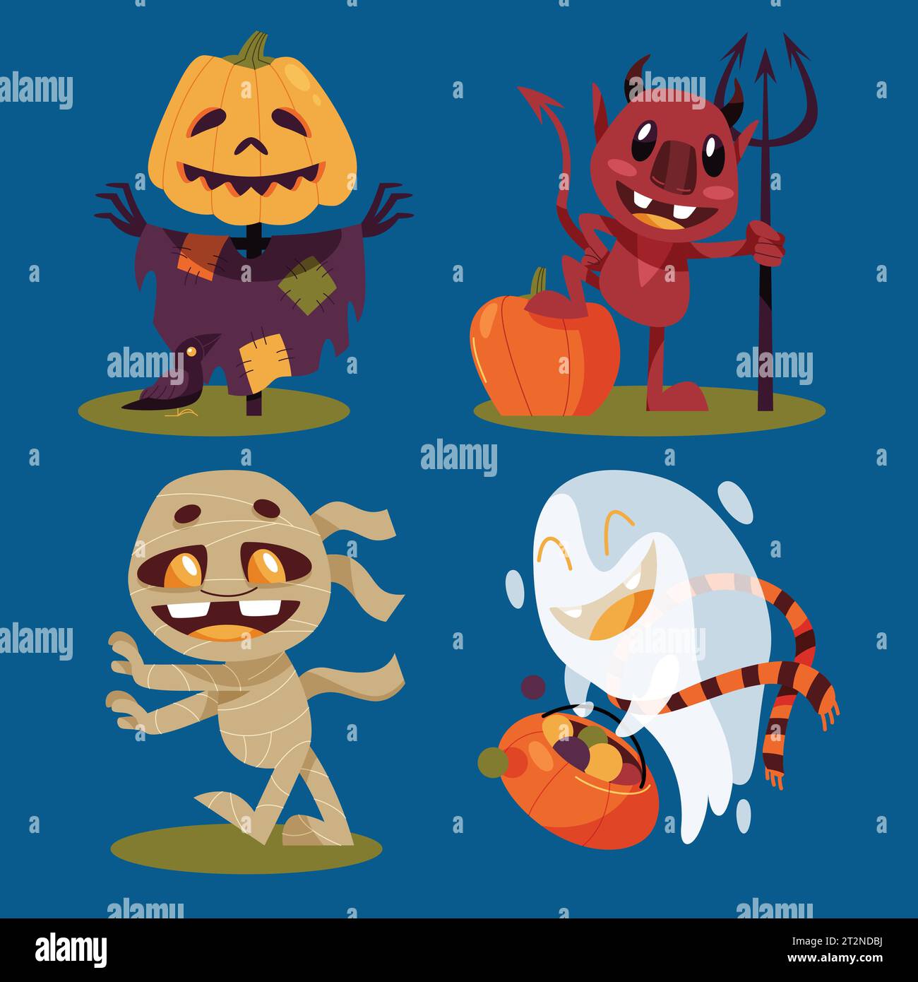 flat characters collection halloween season design vector illustration Stock Vector Image & Art ...