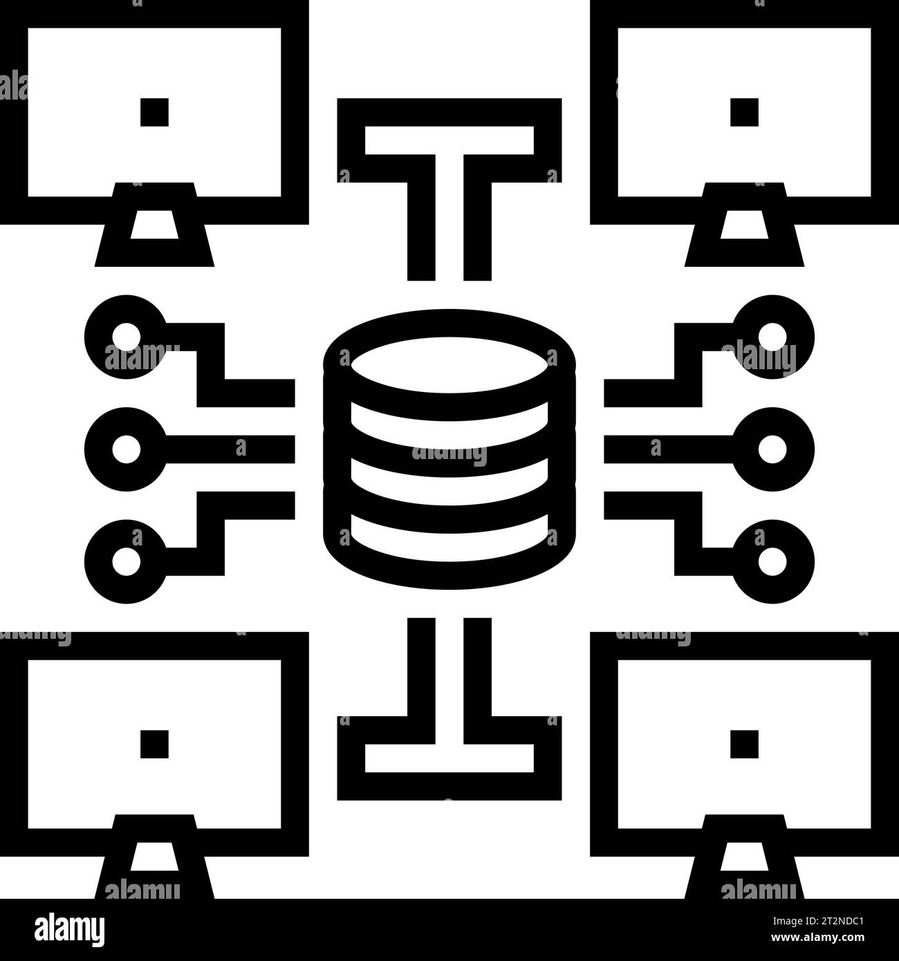 Network Topology Analyst Line Icon Vector Illustration Stock Vector