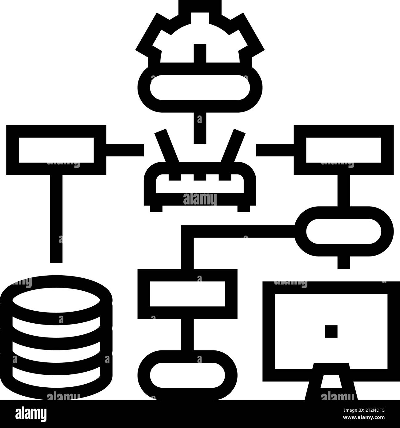 It Architecture Analyst Line Icon Vector Illustration Stock Vector