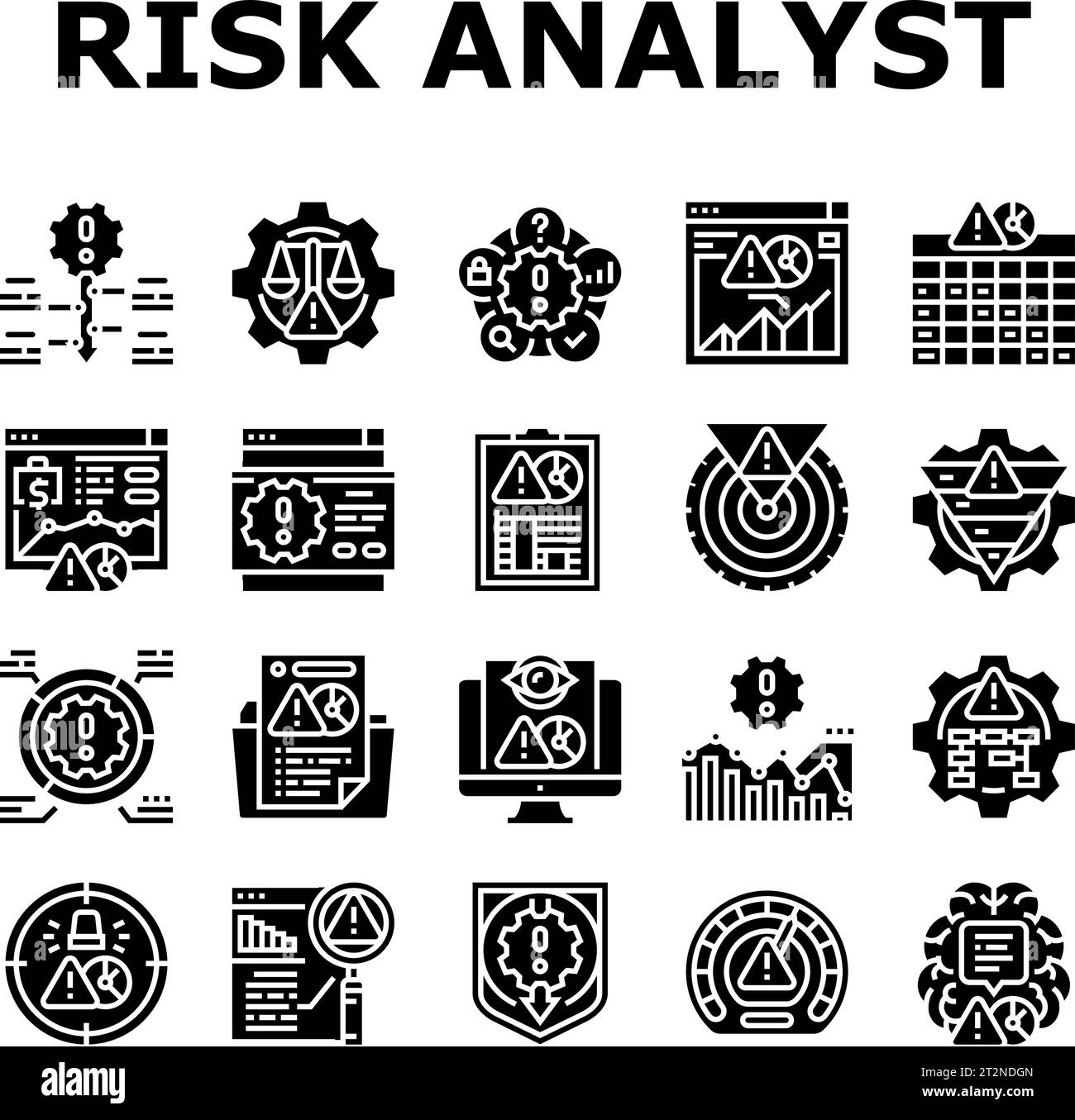 risk analyst business icons set vector Stock Vector Image & Art - Alamy