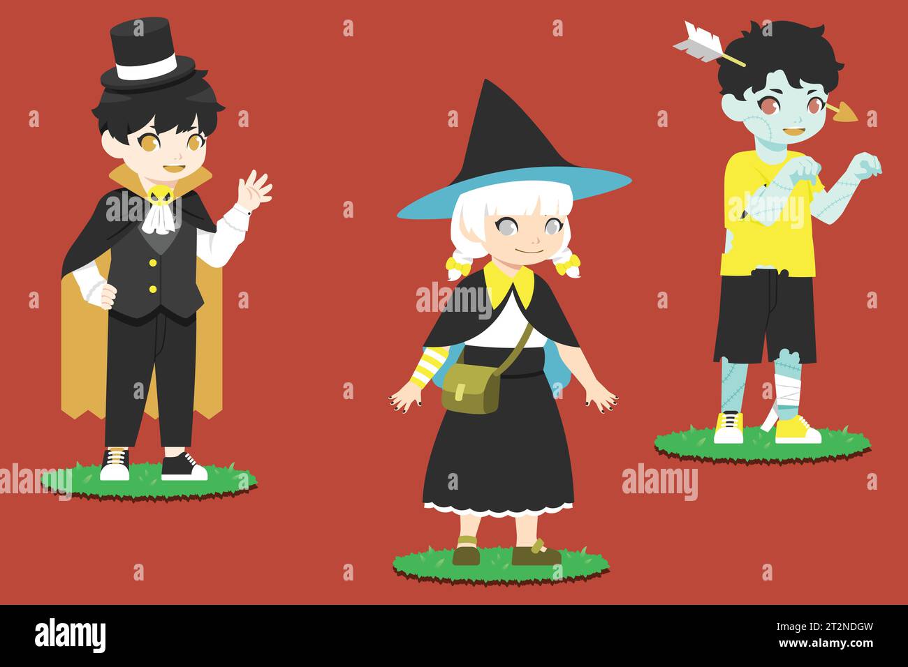 flat characters collection halloween season design vector illustration Stock Vector Image & Art ...