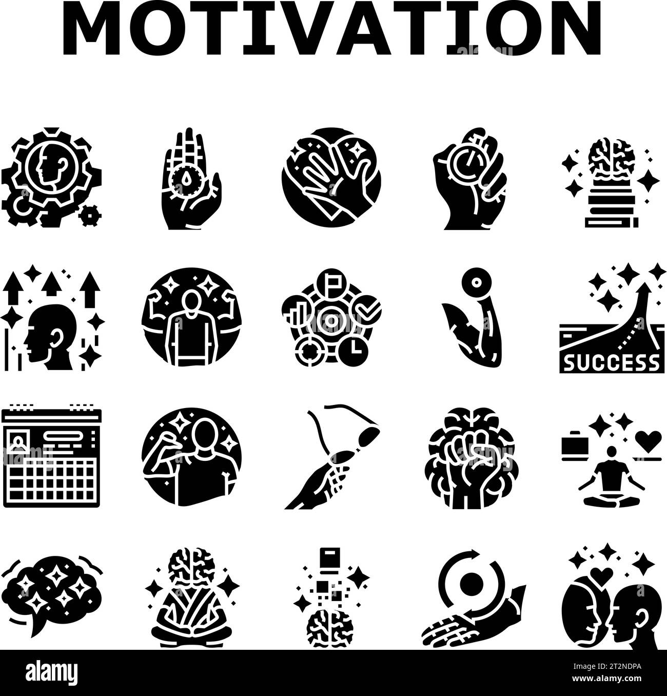 motivation human success icons set vector Stock Vector Image & Art - Alamy