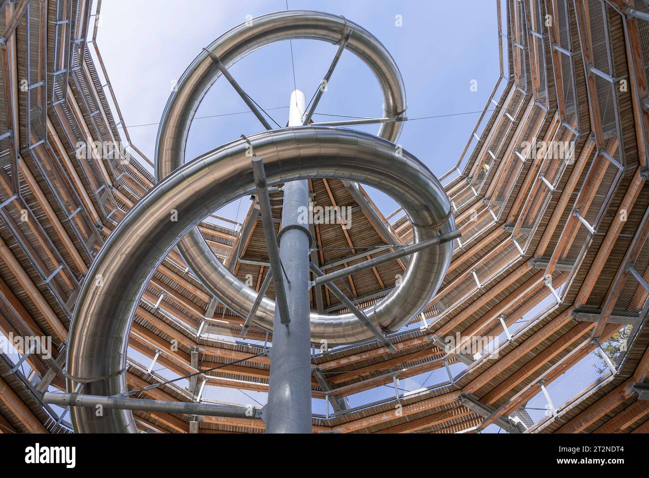 Wood lookout tower of Treetop Walk into the Black Forest Stock Photo ...