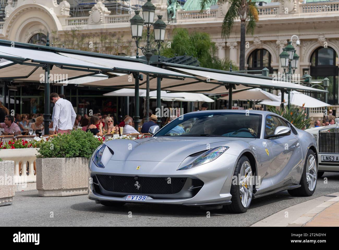Grey Ferrari 812 Superfast driving on the road Stock Photo - Alamy