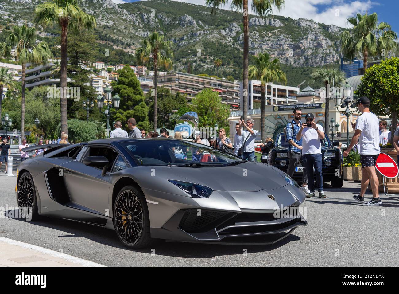 Grey Lamborghini Aventador LP750-4 SuperVeloce Roadster parked on ...