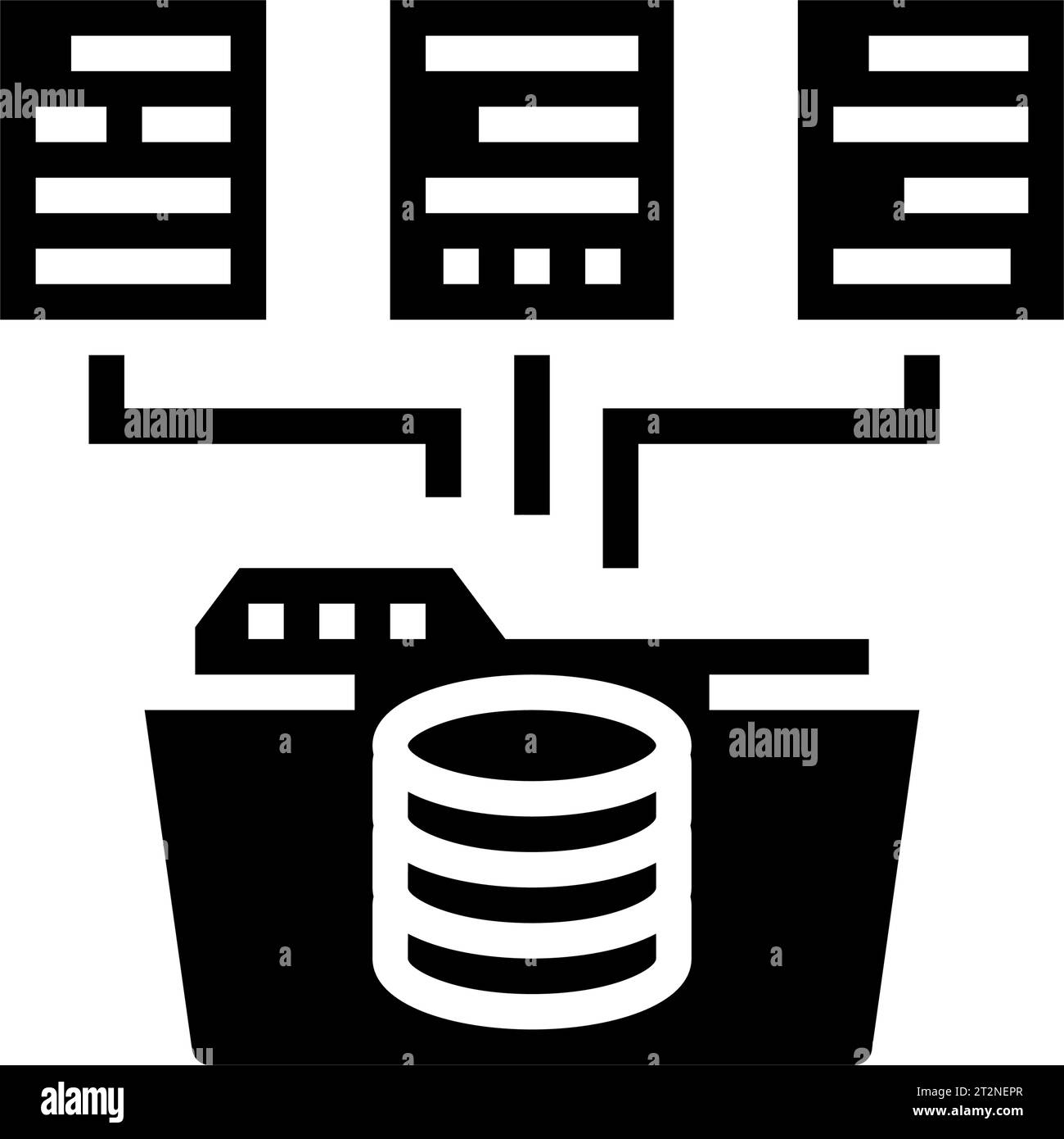 data integration database glyph icon vector illustration Stock Vector Image & Art - Alamy
