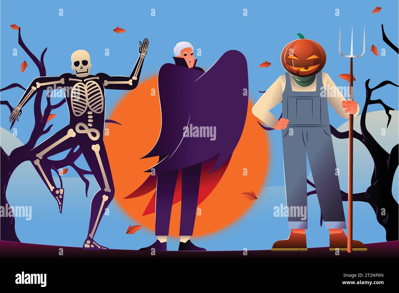 gradient characters halloween season design vector illustration Stock ...