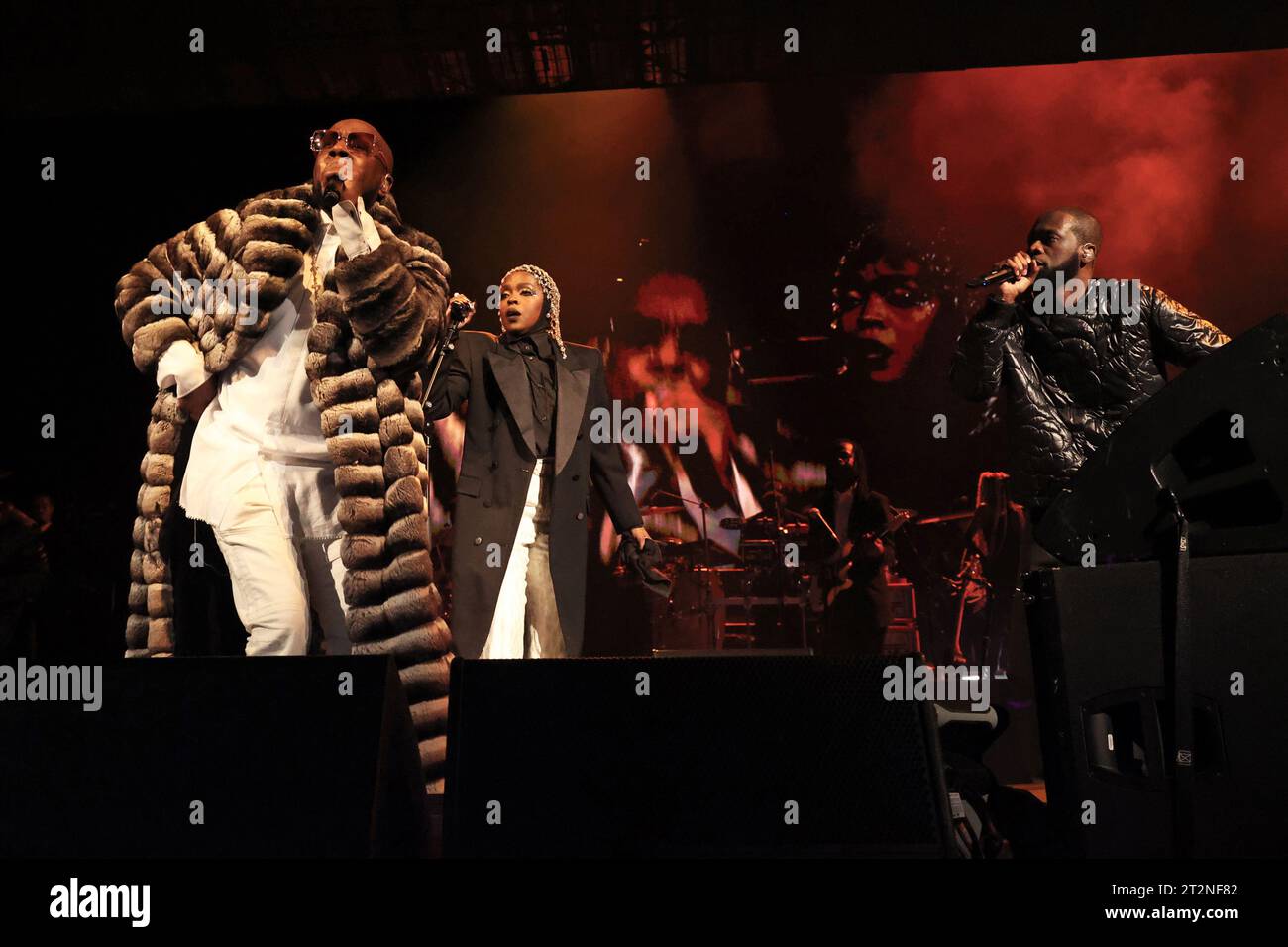 Brooklyn, NY, USA. 19th Oct, 2023. Wyclef Jean, Pras Michel and Lauryn ...