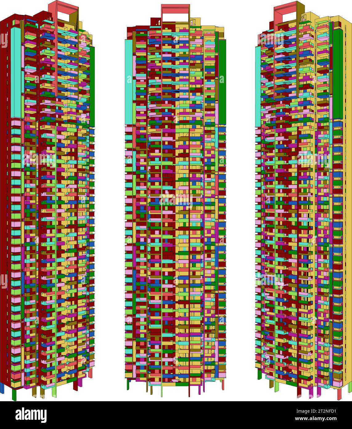 Skyscraper Residential Building Vector. Skyscraper Landscape View ...