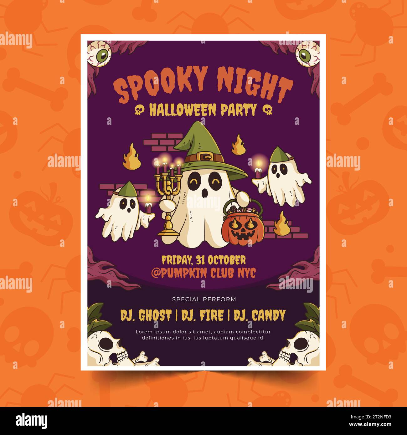 hand drawn halloween vertical poster template design vector ...