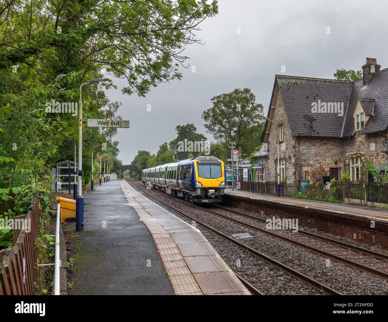 Northern Rail CAF class 195 train 1951111 at the small country railway ...