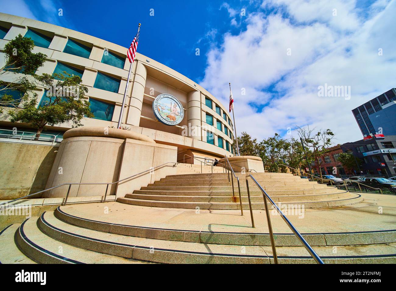 Steps leading up to entrance of Public Utilities Commission building on ...