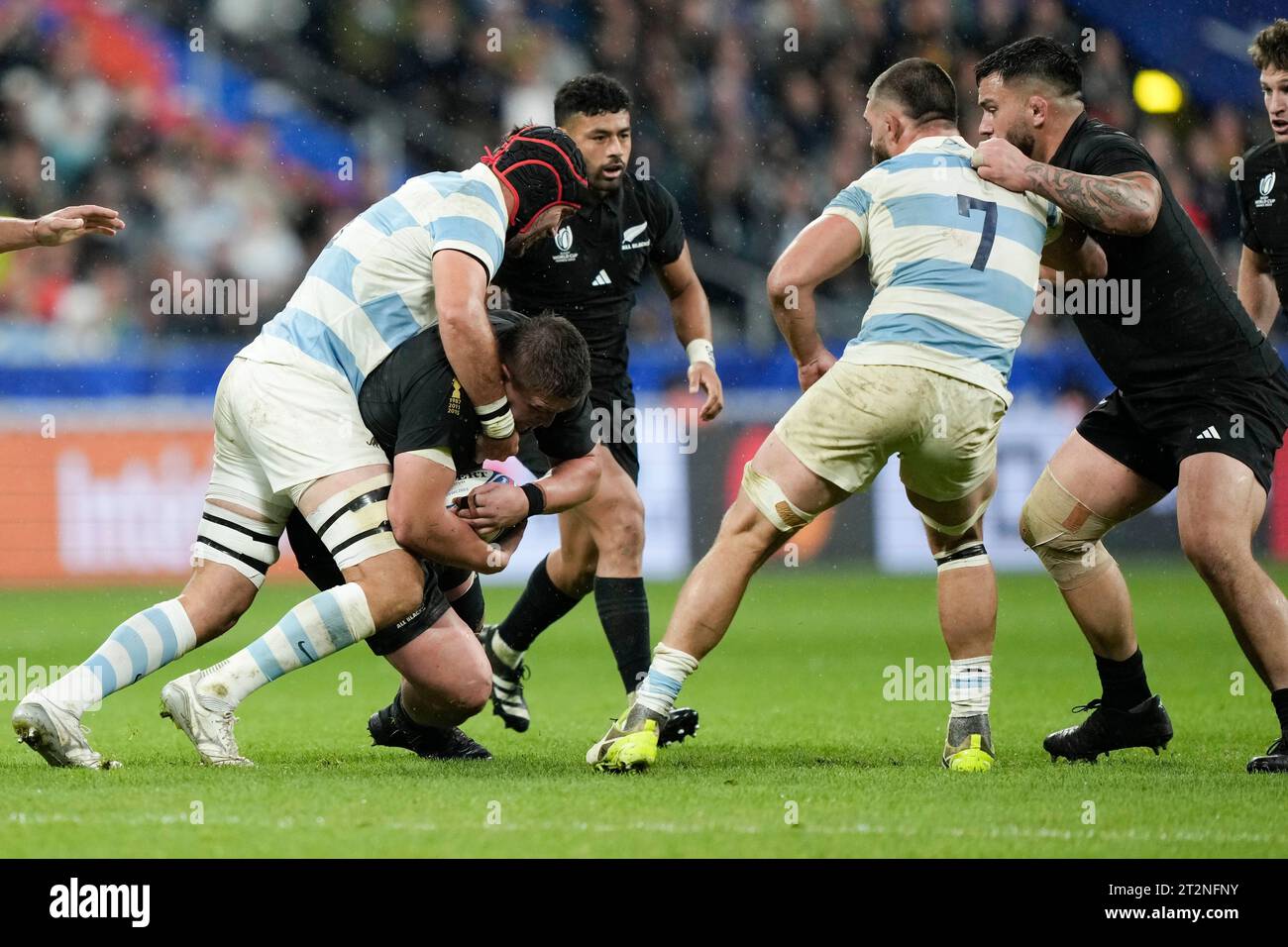 New Zealand's Ethan de Groot holds the ball during the Rugby World Cup ...
