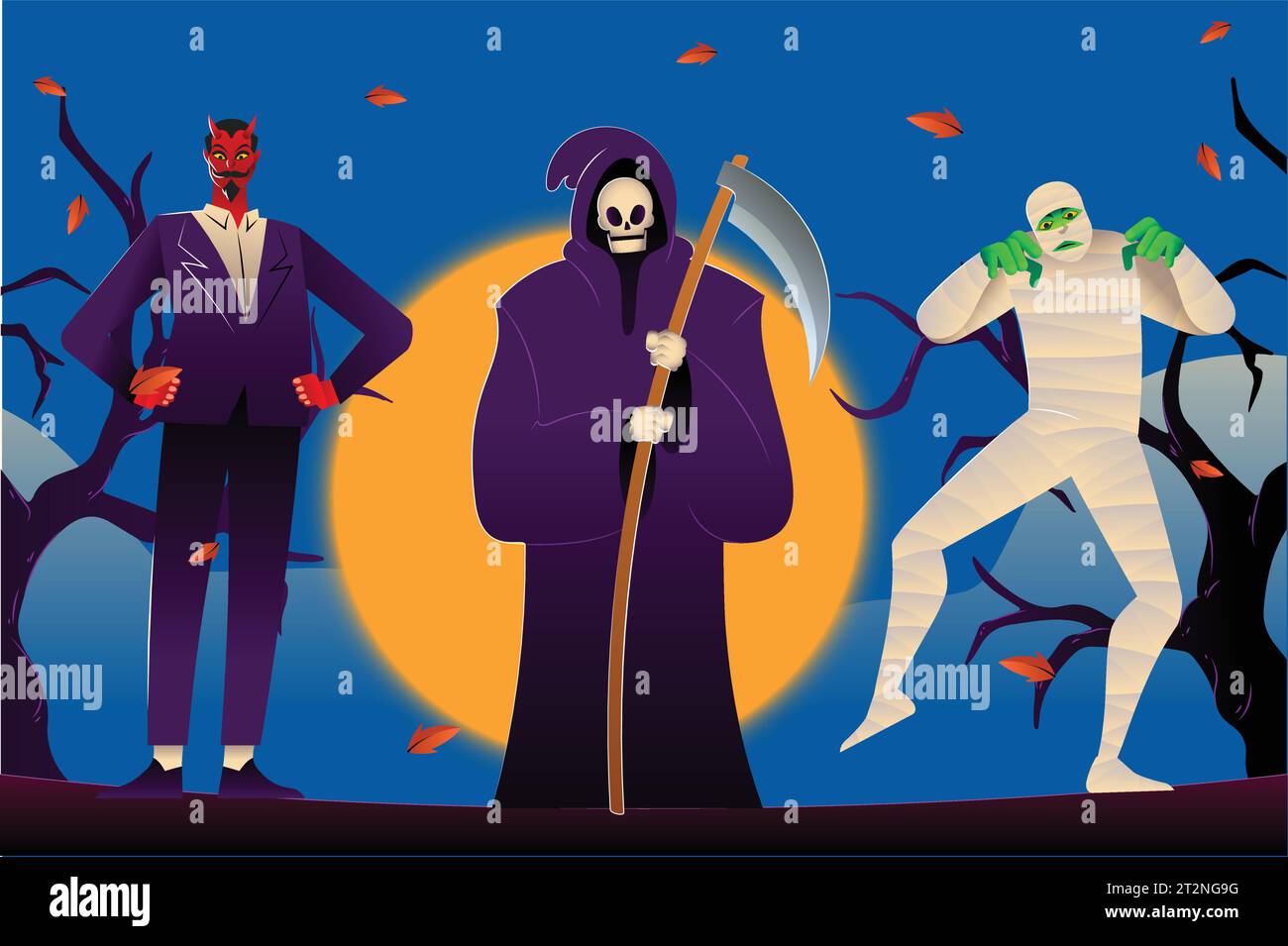 gradient characters halloween season design vector illustration Stock ...