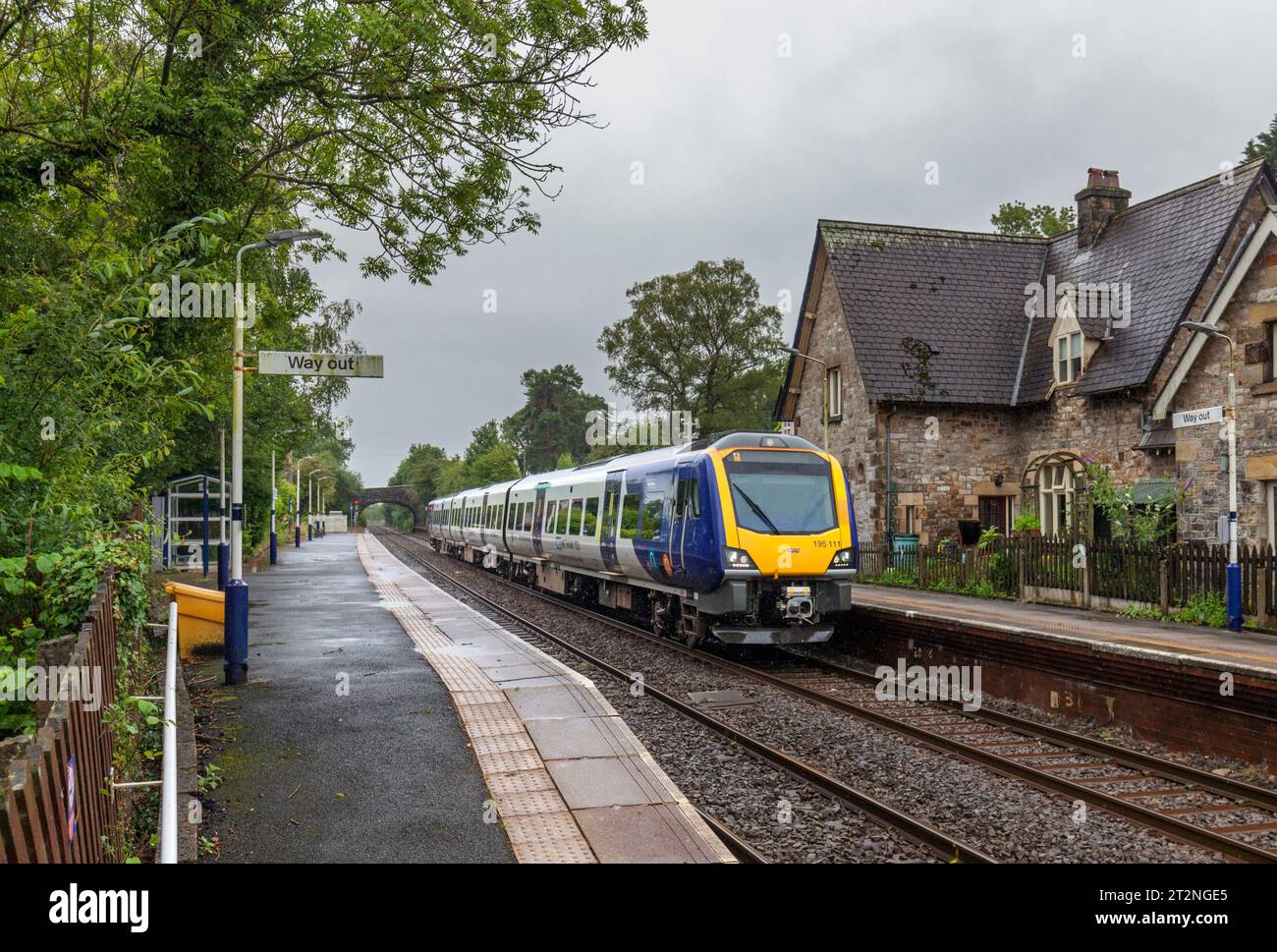Northern Rail CAF class 195 train 1951111 at the small country railway ...