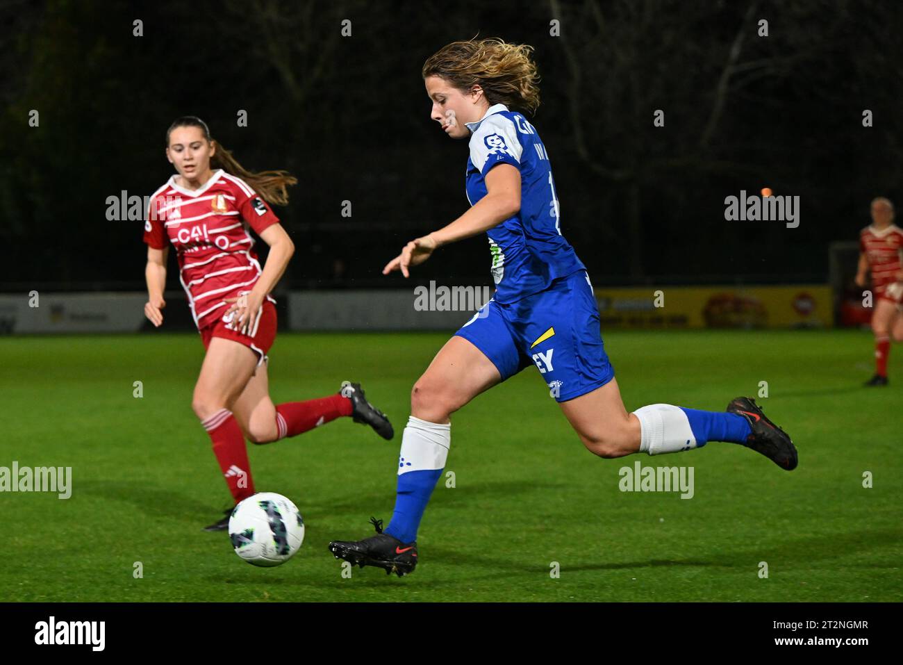 Oostakker, Belgium. 20th Oct, 2023. Fleur Van Daele (16) of AA Gent ...